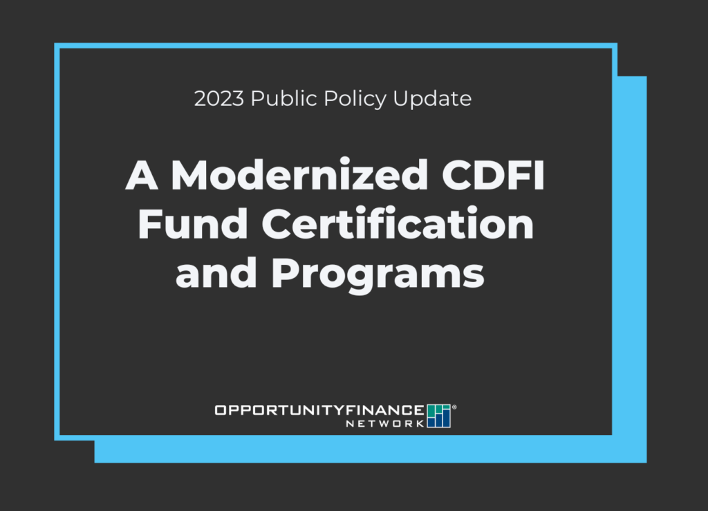 A Modernized CDFI Fund Certification and Programs - OFN